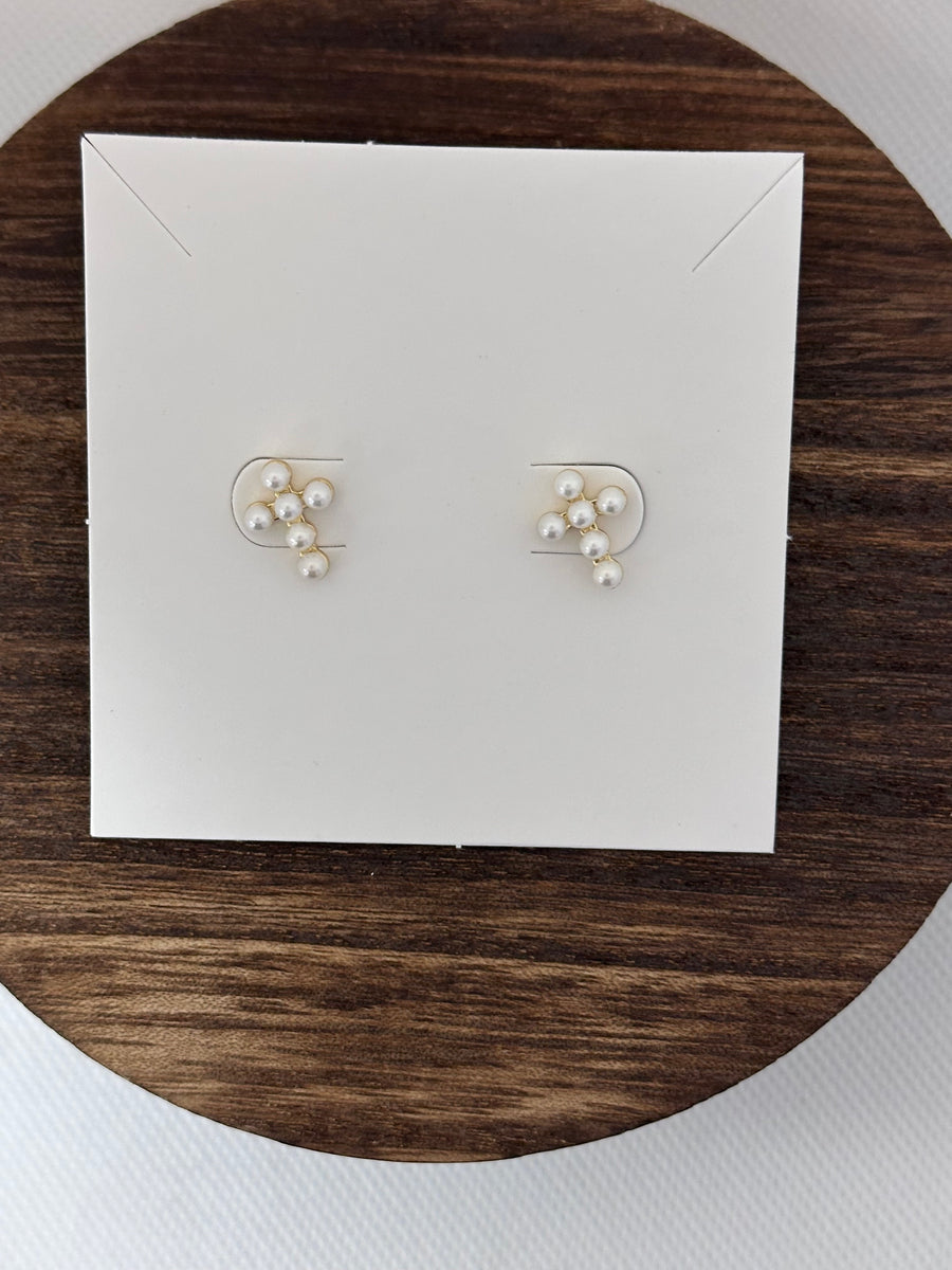 Lauren Kenzie "Faith Pearl" Earrings in Gold – June Adel