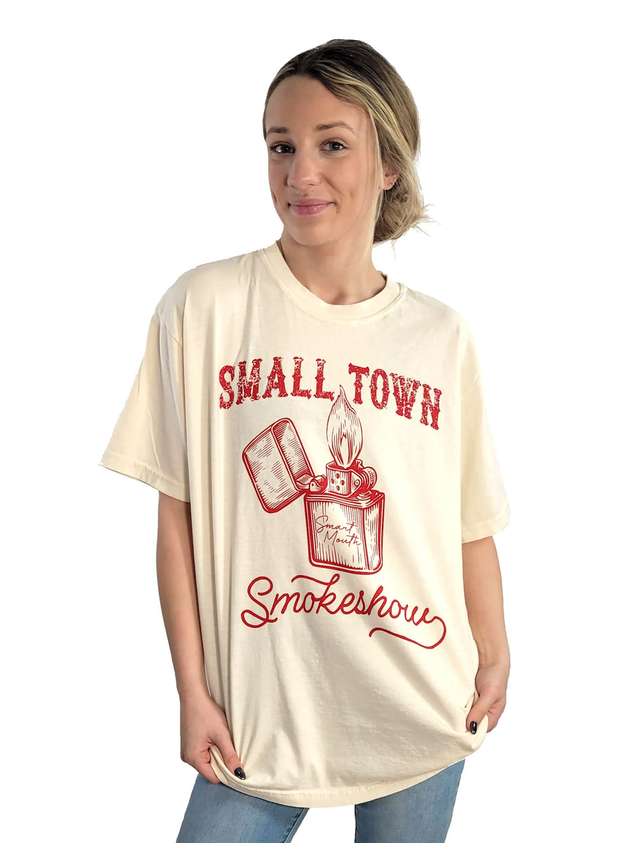 Small Town Smokeshow Graphic Tee in Ivory FINAL SALE – June Adel